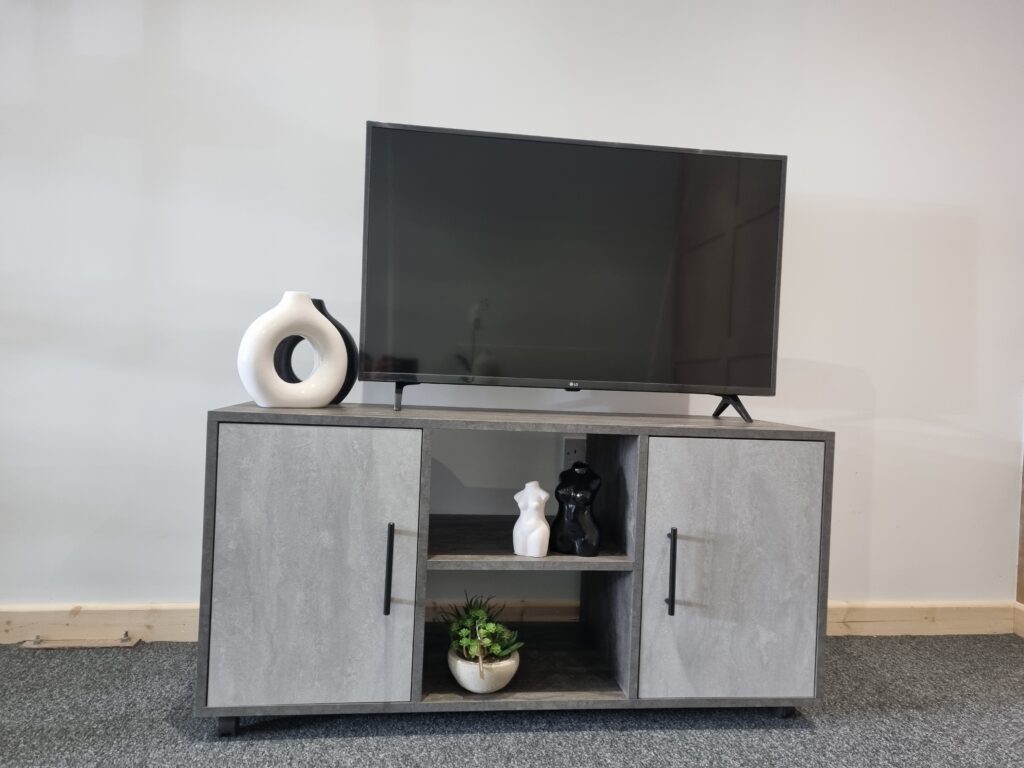 Concrete and Iron Flow TV Unit - Landlord Furniture Co